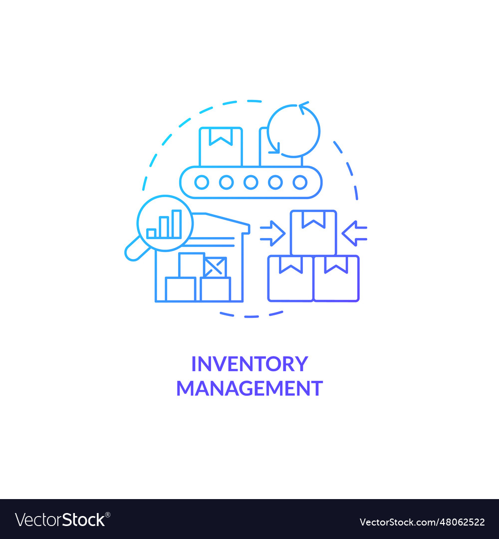 2d gradient inventory management line icon concept