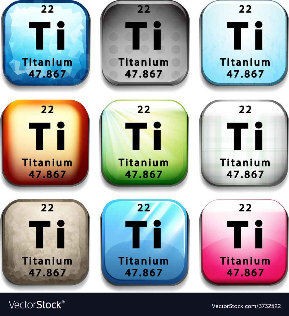 A button showing the element titanium Royalty Free Vector