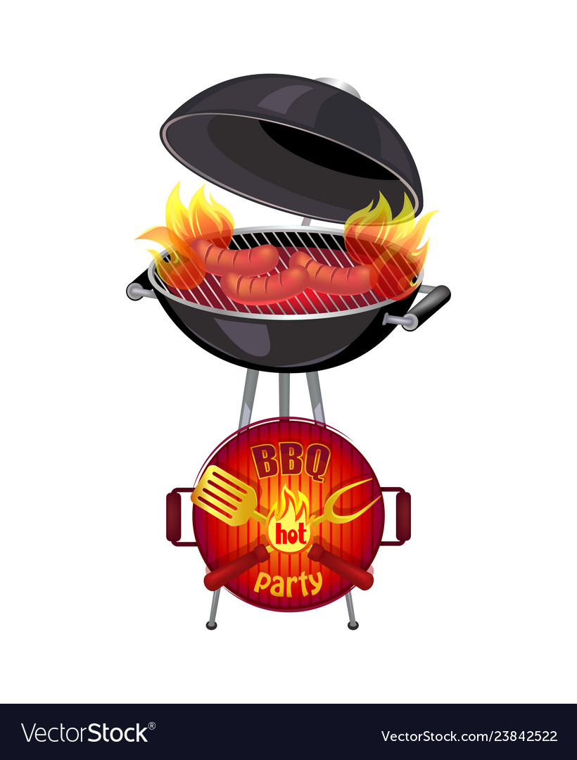 Bbq hot party barbecue set Royalty Free Vector Image