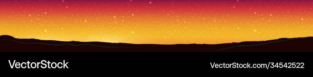 Beautiful starry red-yellow sky on a background Vector Image