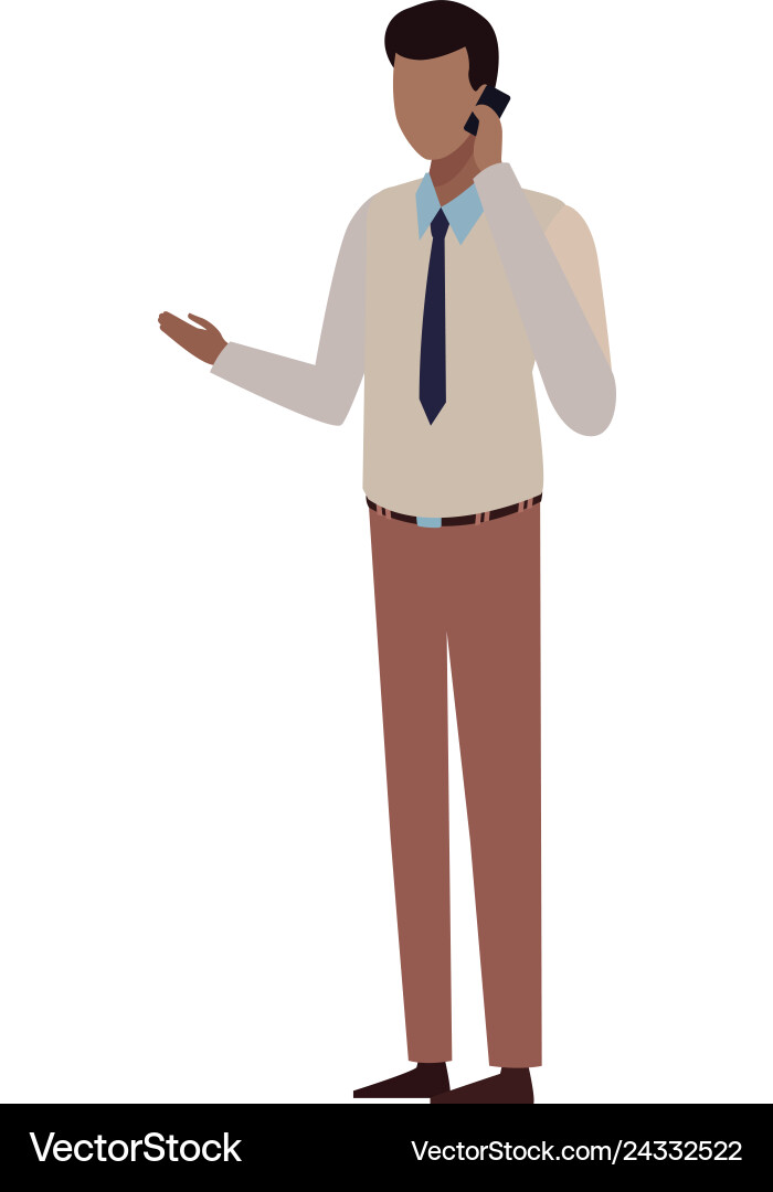 Business call businessman faceless Royalty Free Vector Image