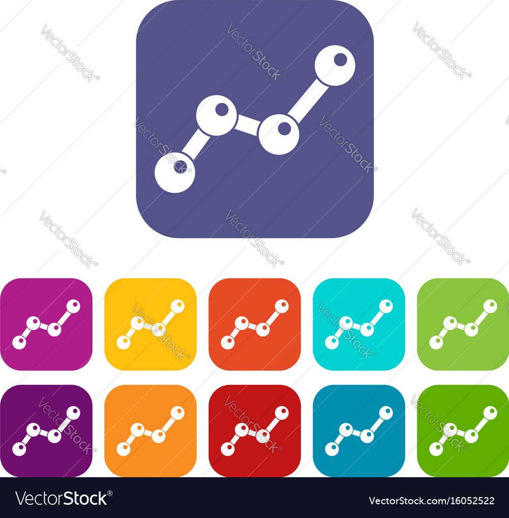 Chart statistics line icons set Royalty Free Vector Image