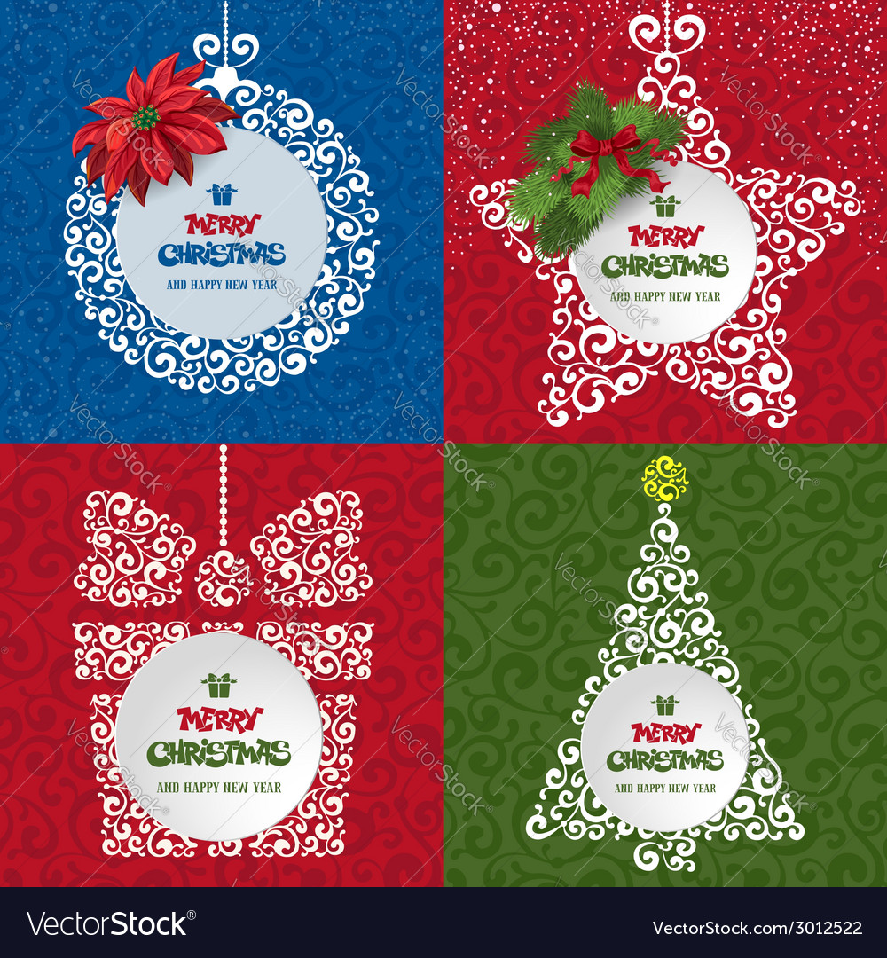 Christmas decor set Royalty Free Vector Image - VectorStock