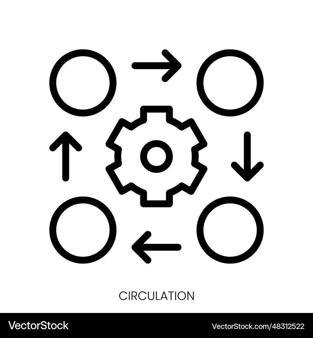 Circulation icon line art style design isolated Vector Image