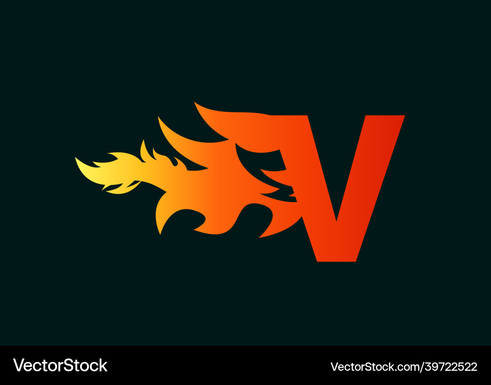 Fire v letter logo and icon design template Vector Image