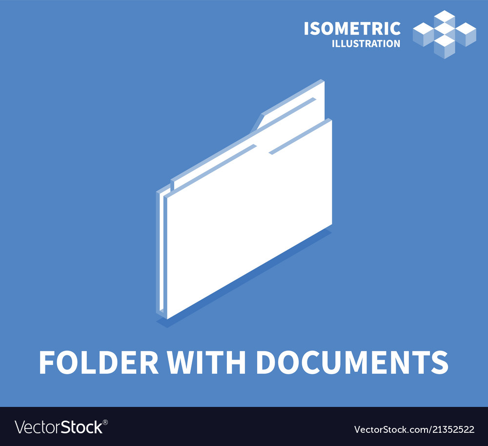 Folder with documents icon isometric template Vector Image
