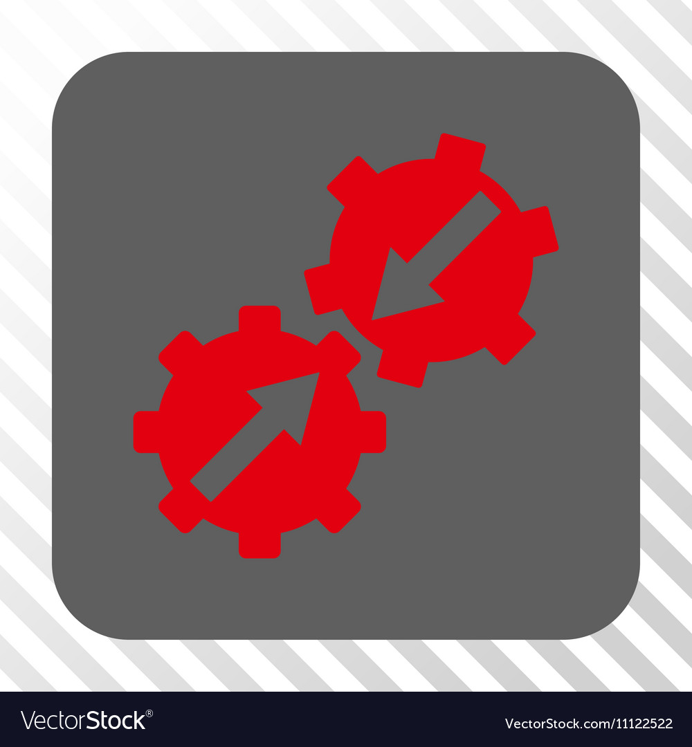 Gear integration rounded square button Royalty Free Vector Gear integration rounded square button Royalty Free Vector