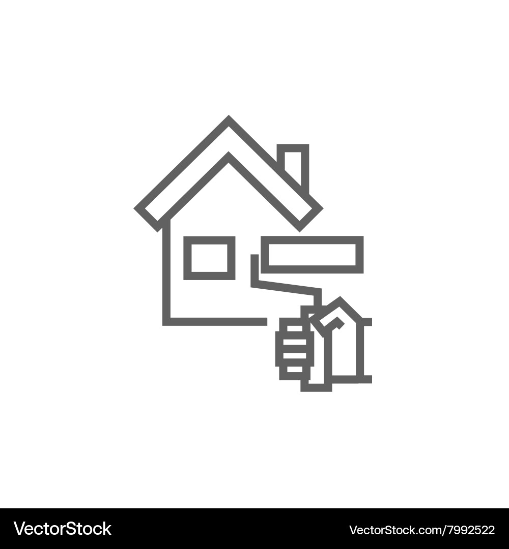 House painting line icon Royalty Free Vector Image