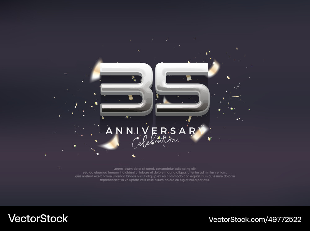 Modern and elegant 35th anniversary celebration Vector Image