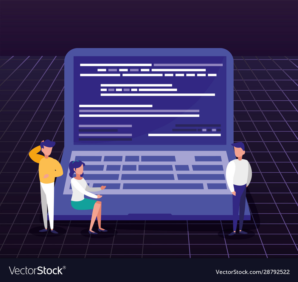 People with laptop design Royalty Free Vector Image