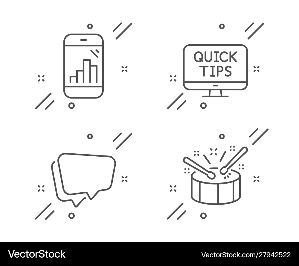 Speech bubble web tutorials and graph phone icons Vector Image