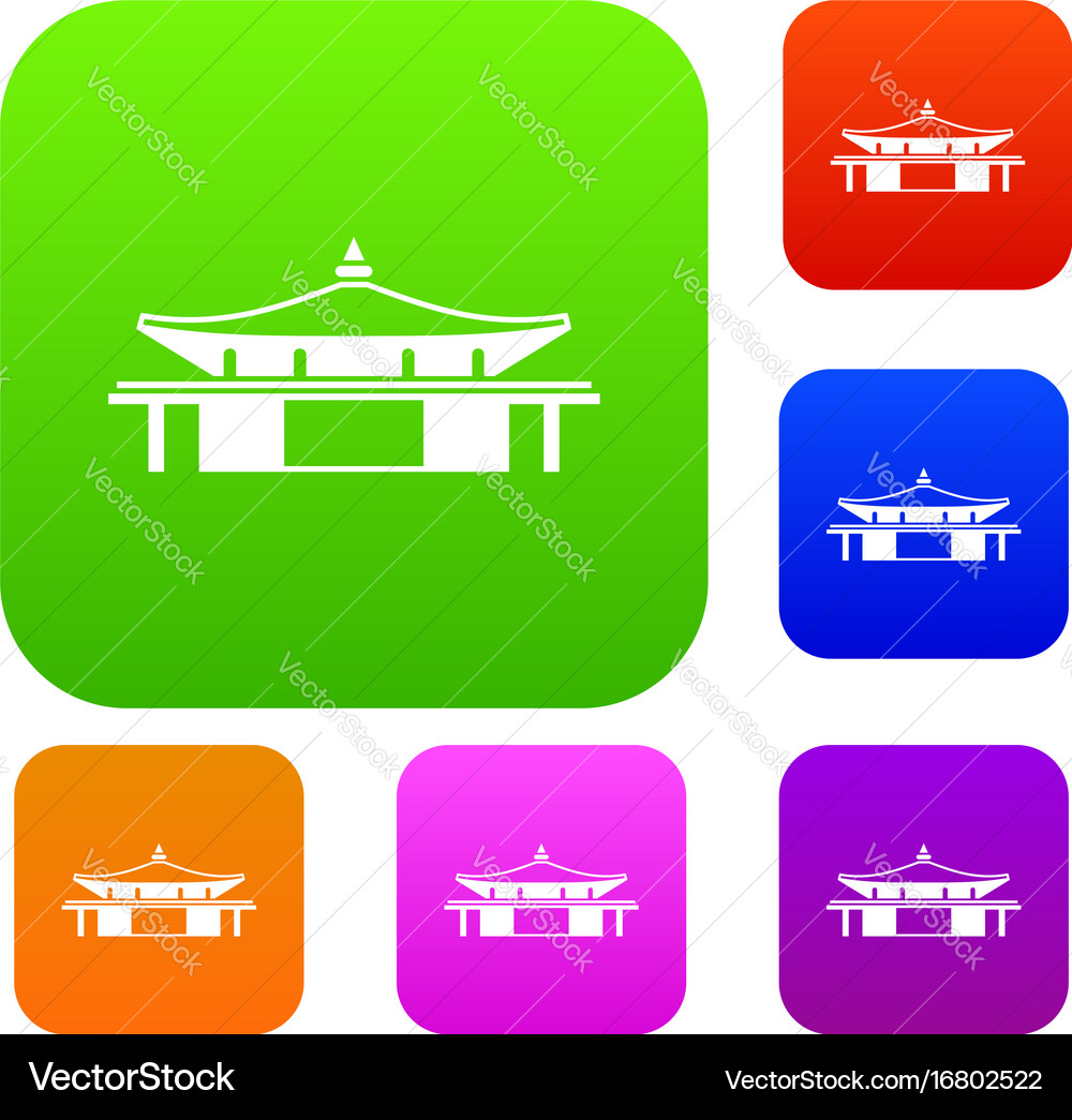 Temple set collection Royalty Free Vector Image