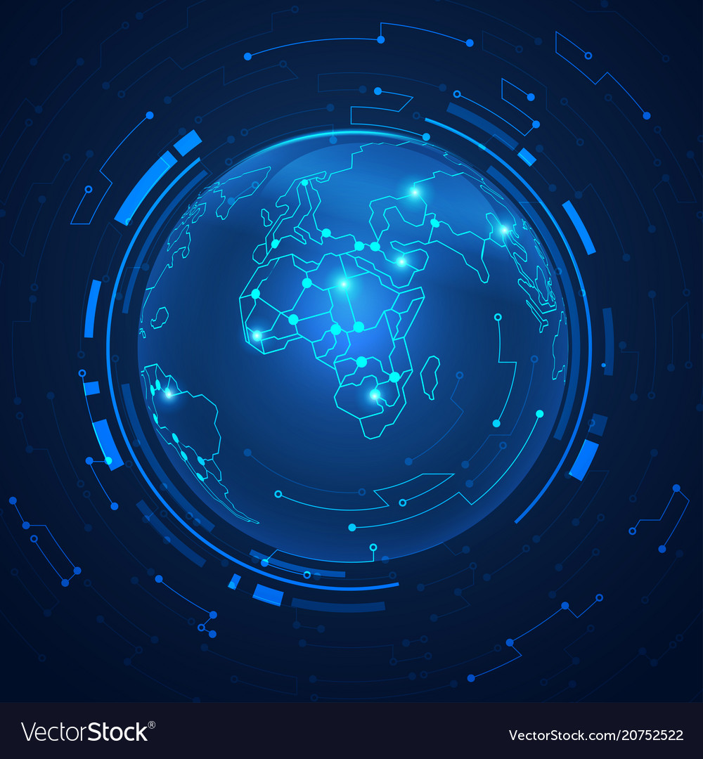 Wired worldmap Royalty Free Vector Image - VectorStock