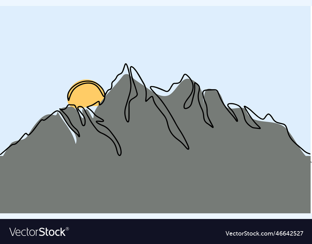 Abstract landscape of a mountain range a simple Vector Image