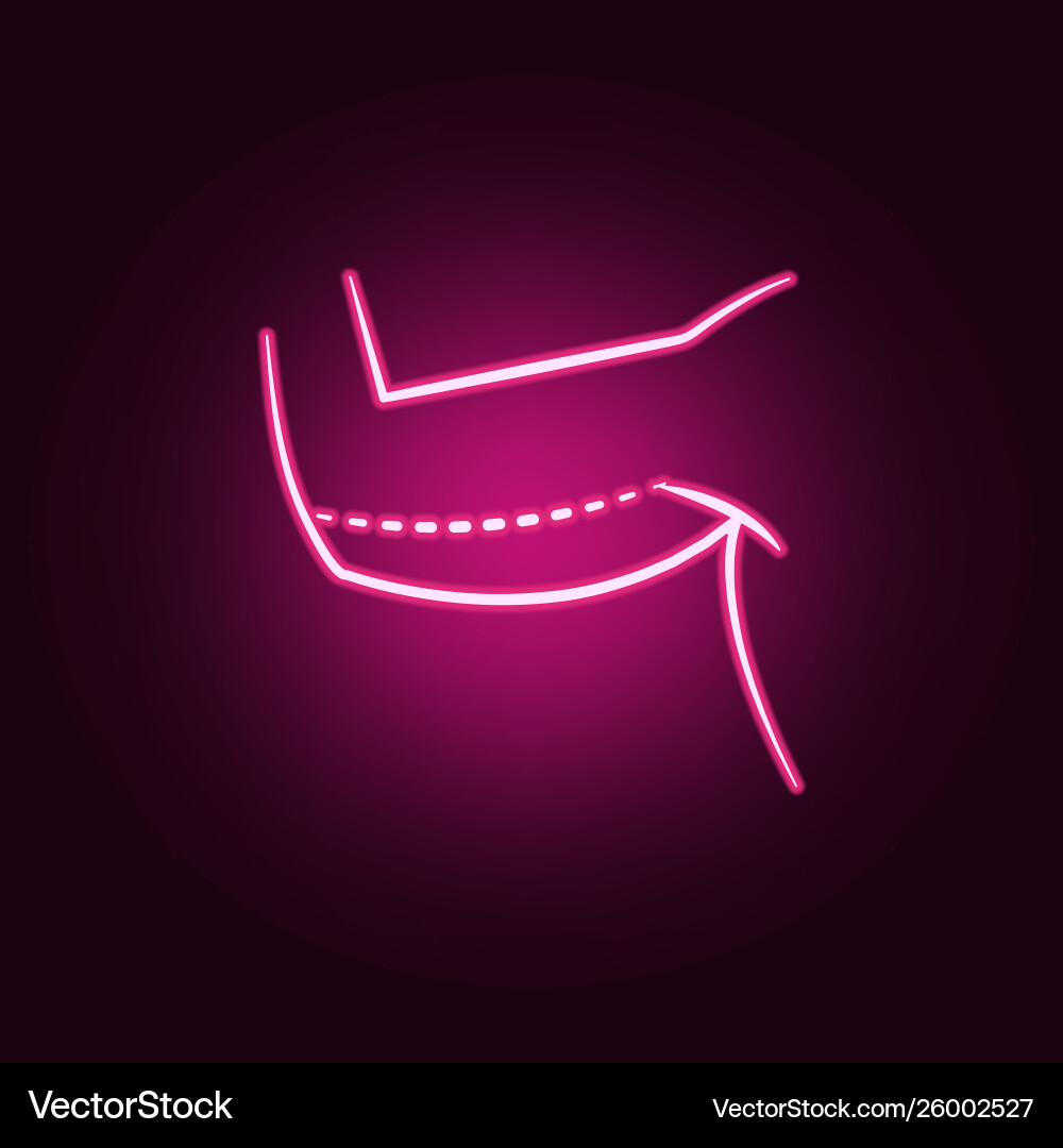 Arm lift neon icon elements antiaging set Vector Image