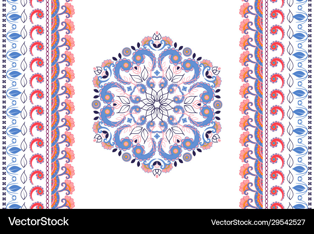 Background with hexagon mandala and seamless Vector Image