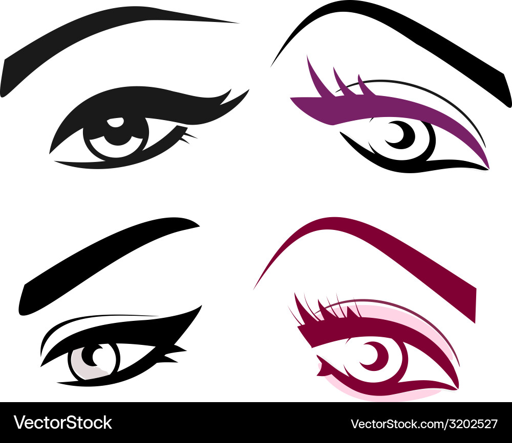 Beautiful girls eyes set Royalty Free Vector Image