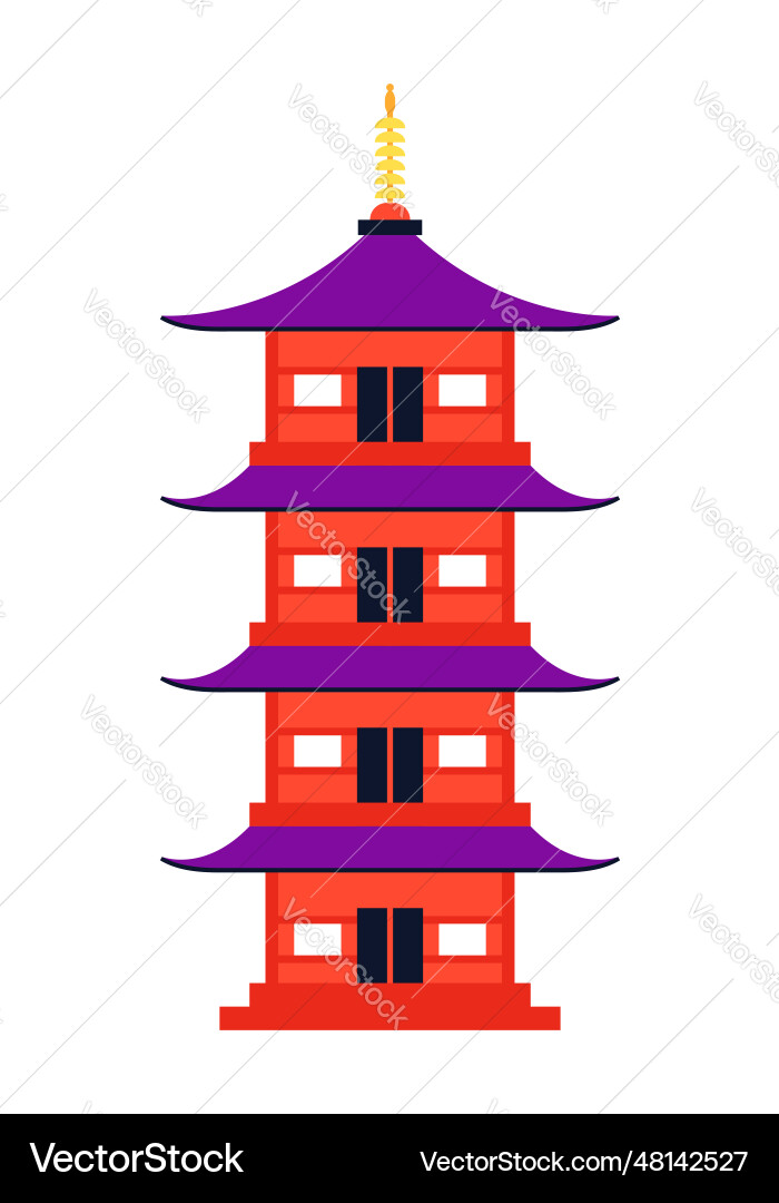 Buddhist temple - modern flat design style single Vector Image