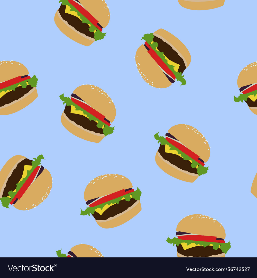 Burger pattern Royalty Free Vector Image - VectorStock
