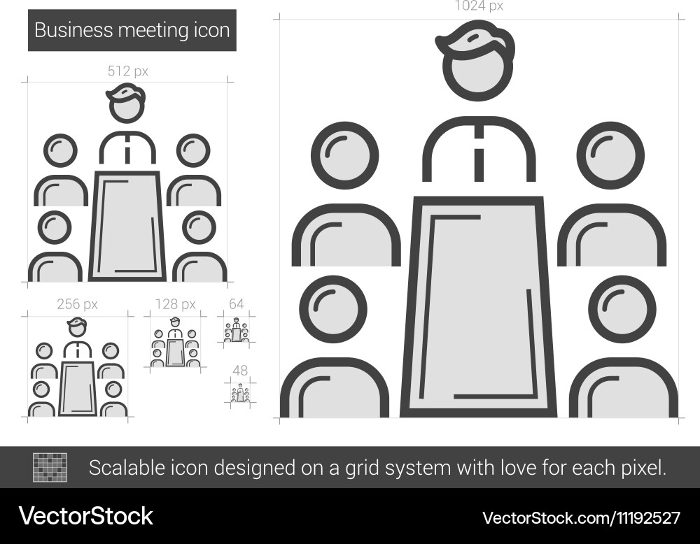 Business meeting line icon Royalty Free Vector Image