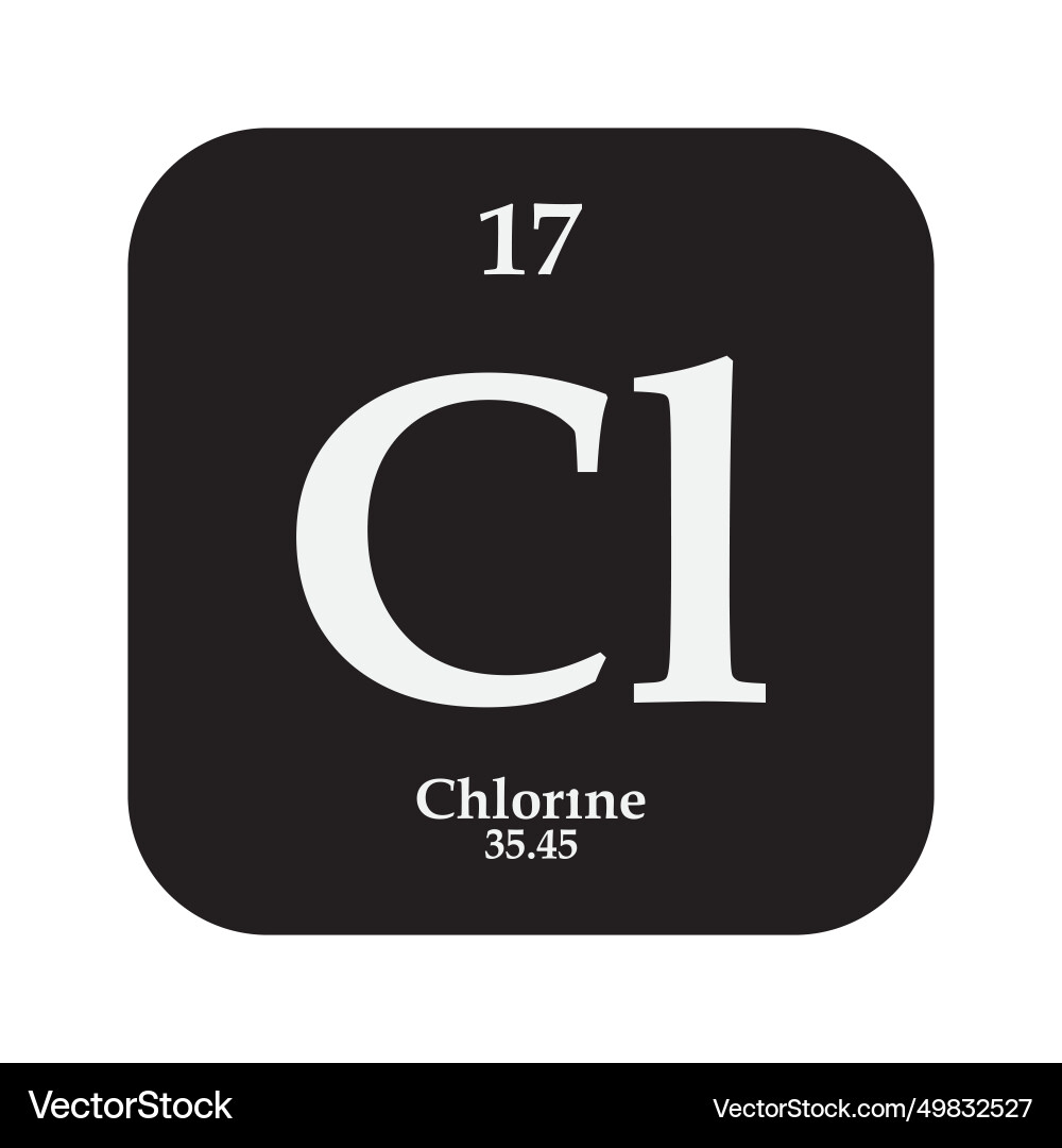 Chlorine chemistry icon Royalty Free Vector Image