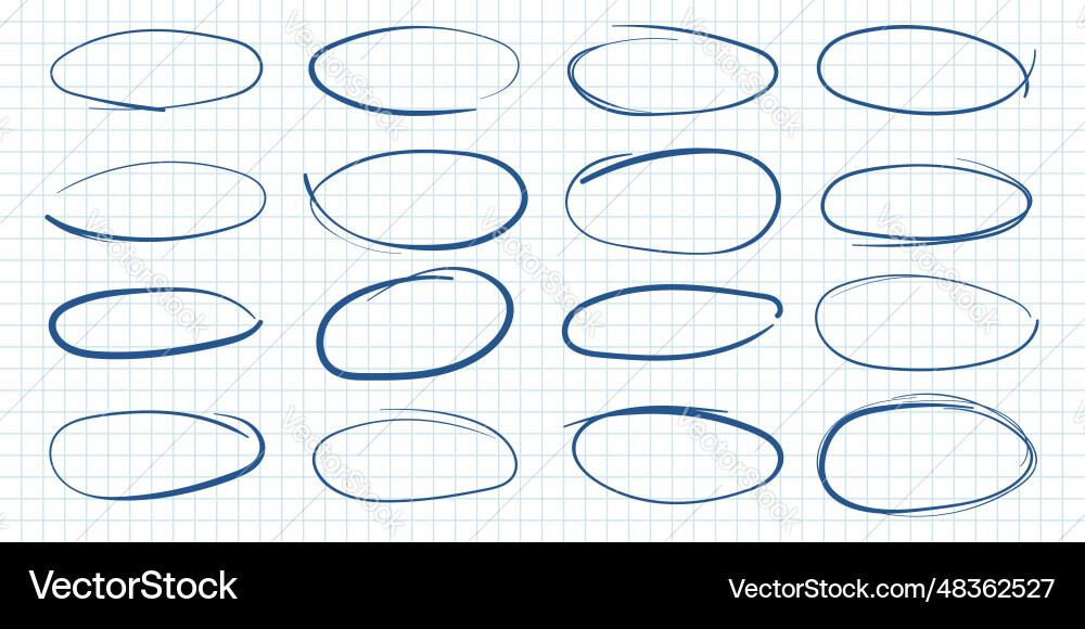 Circle line sketch icon in hand drawn style Vector Image