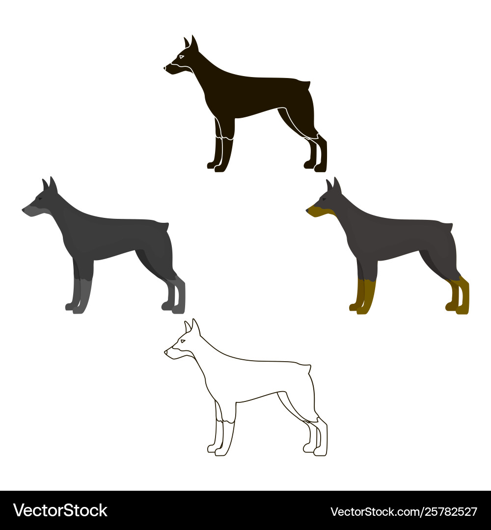 Doberman icon in cartoonblack style Royalty Free Vector