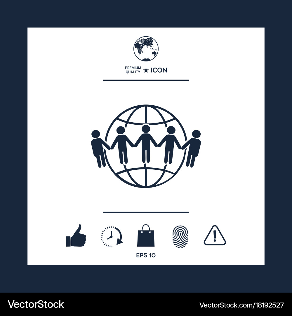 Earth icon communication around the world concept Vector Image