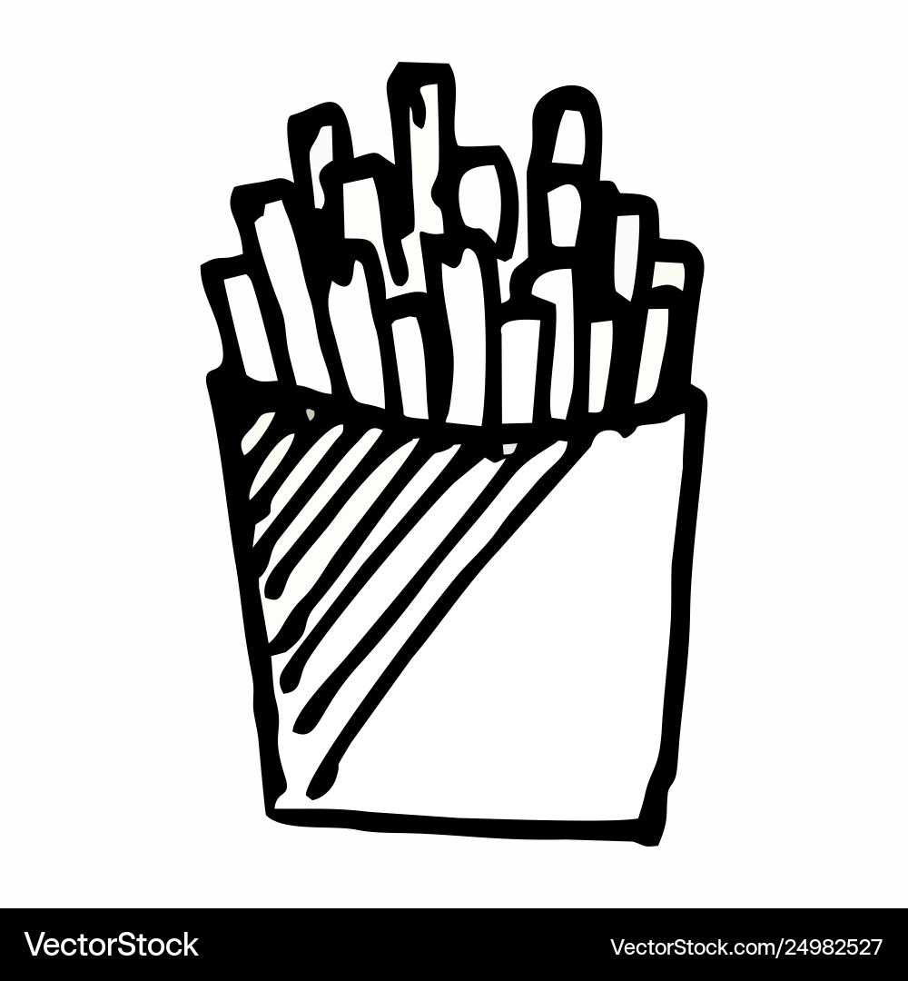 French fries hand drawn Royalty Free Vector Image