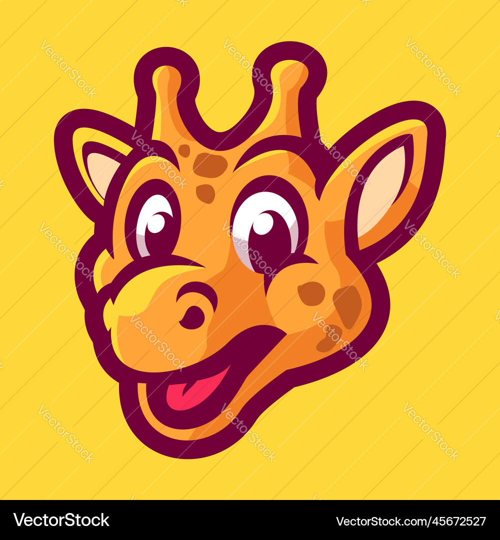 Giraffe head cartoon character masco Royalty Free Vector