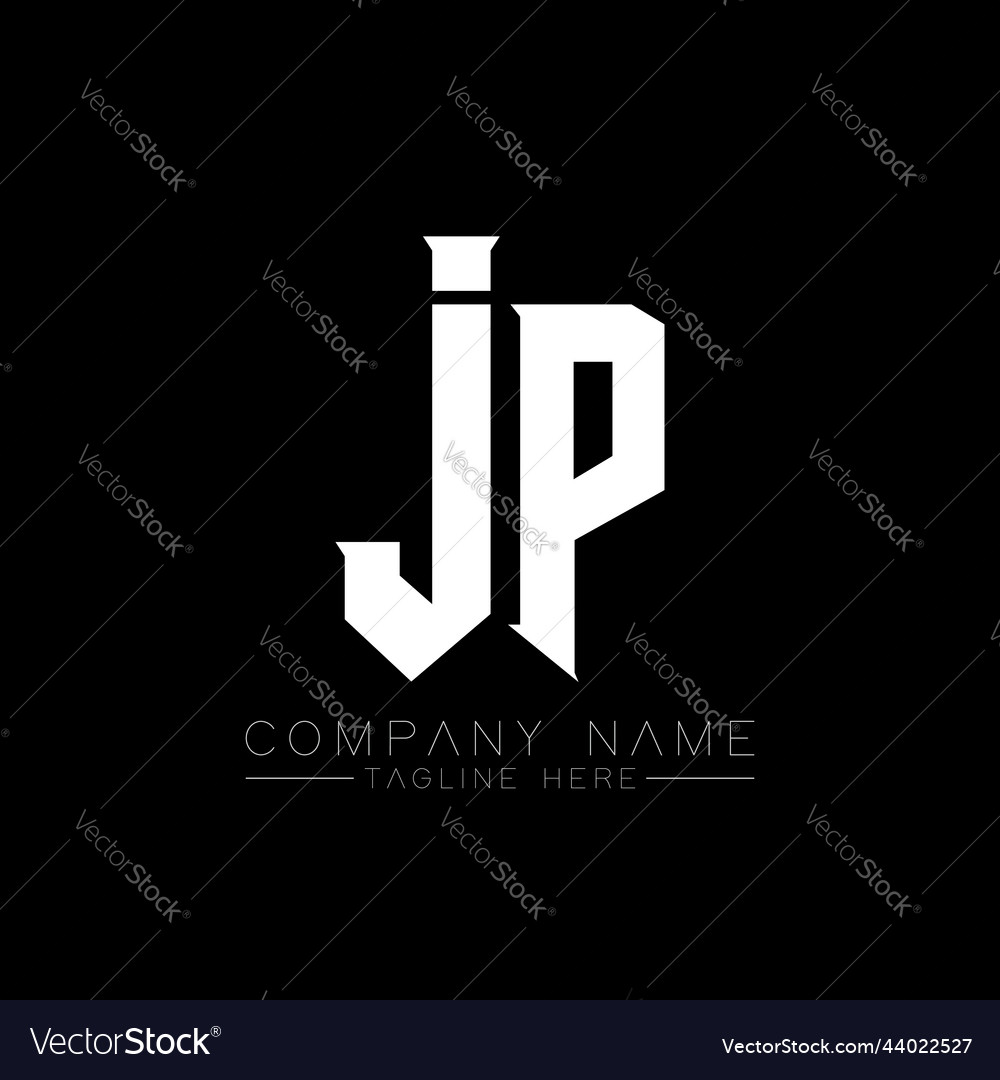 Jp Letter Logo Design Initial Letters Gamings Vector Image