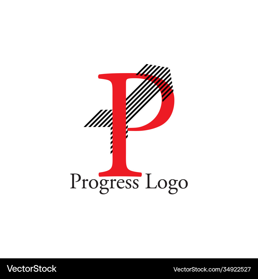 Letter p stripes arrow fast logo Royalty Free Vector Image