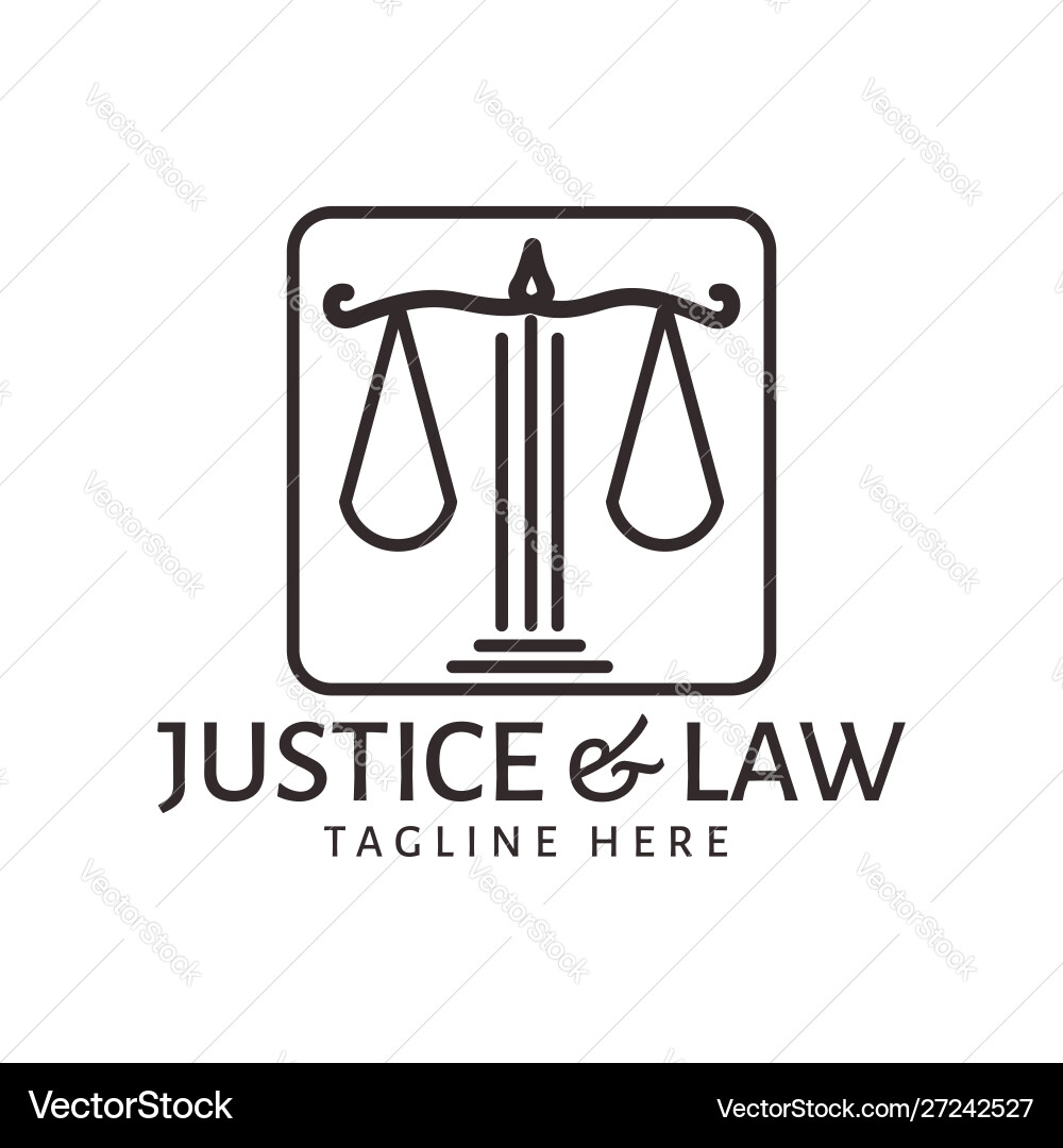 Line scall justice attorney law logo design Vector Image