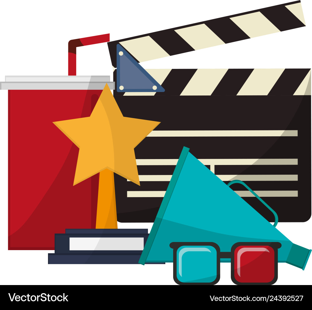 Movie and cinema elements Royalty Free Vector Image