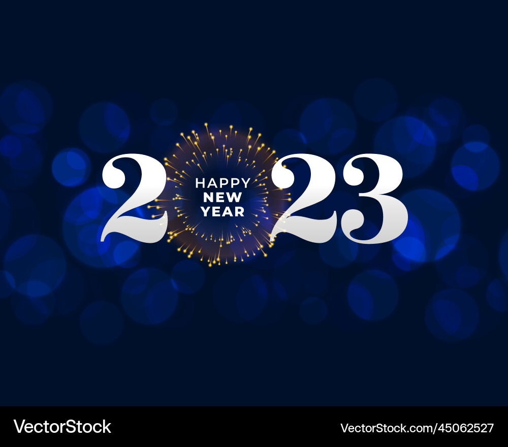 New year 2023 event banner with firework design Vector Image