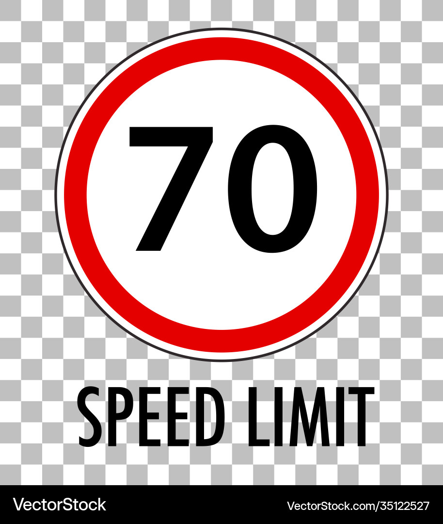 Red traffic sign on transparent background Vector Image