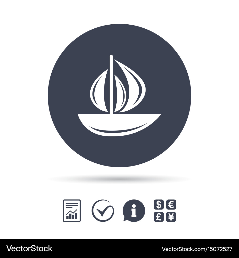 Sail boat icon ship sign Royalty Free Vector Image