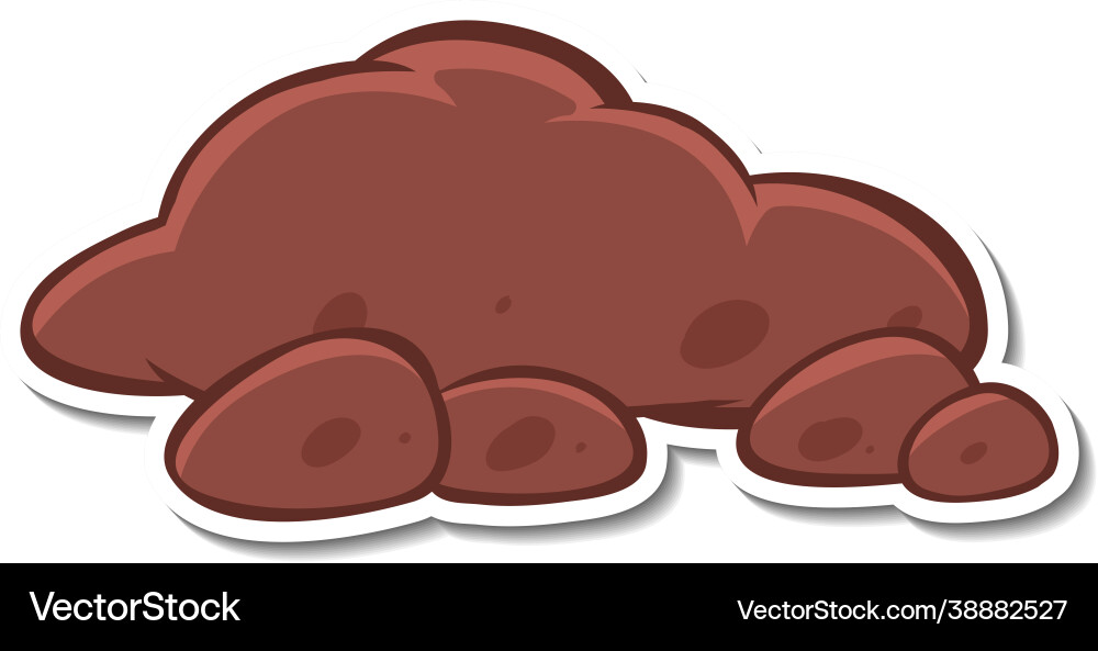 Sticker design with heap soil isolated Royalty Free Vector