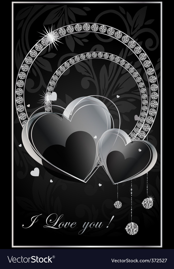 Valentine with the diamonds Royalty Free Vector Image