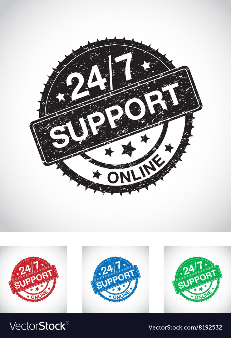 24 hour support Royalty Free Vector Image - VectorStock