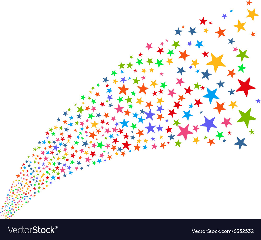Colored star stream Royalty Free Vector Image - VectorStock
