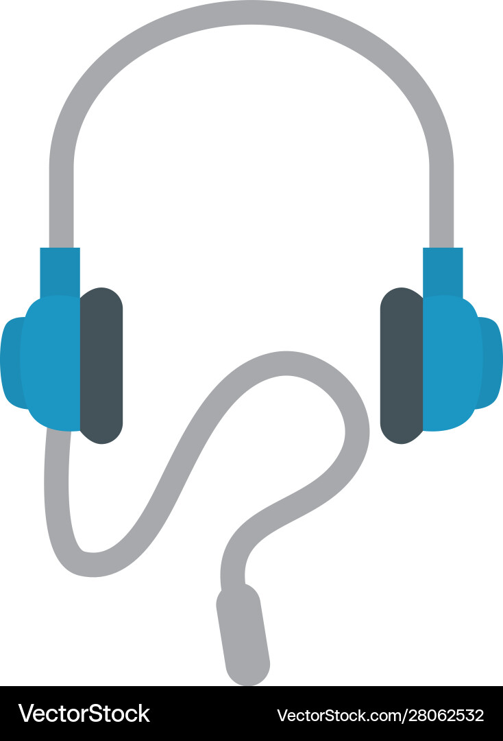Earphones music flat style icon Royalty Free Vector Image