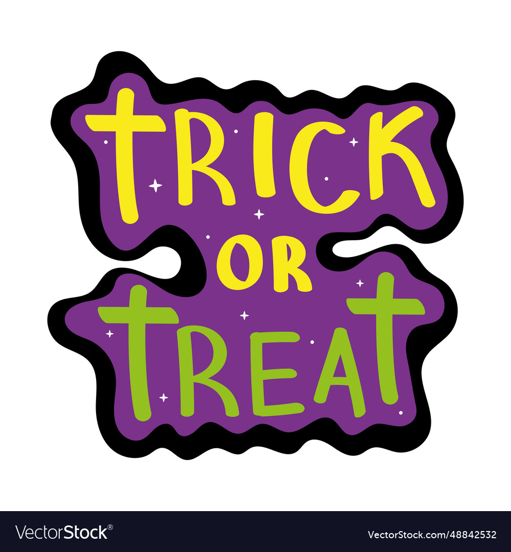 Halloween lettering trick or treat Royalty Free Vector Image