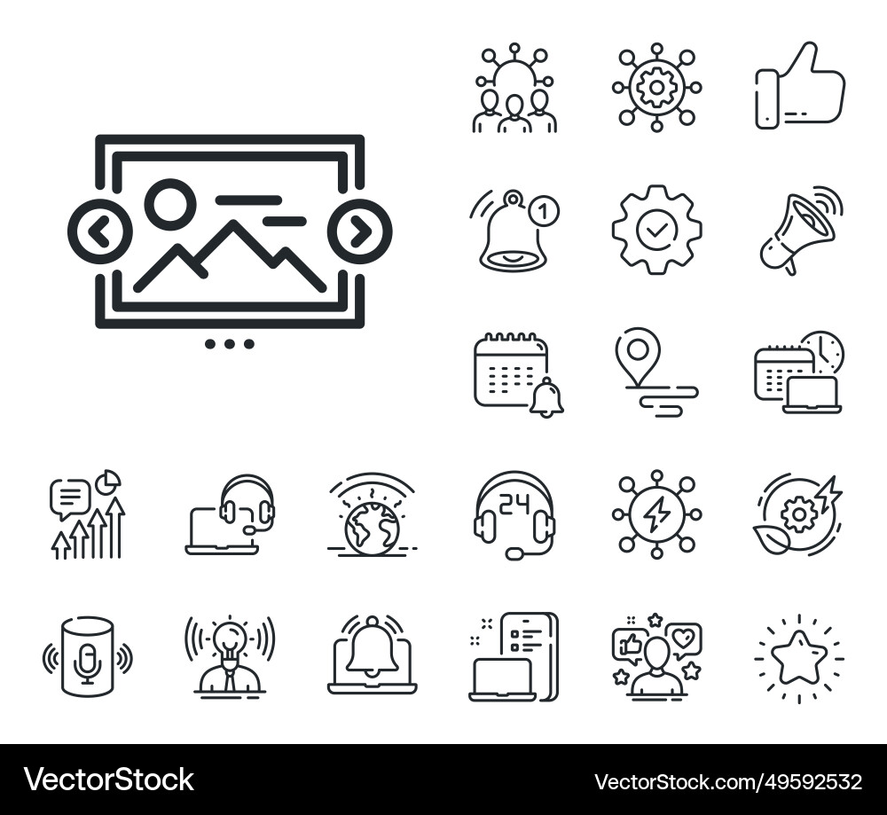 Image carousel line icon photo thumbnail sign Vector Image