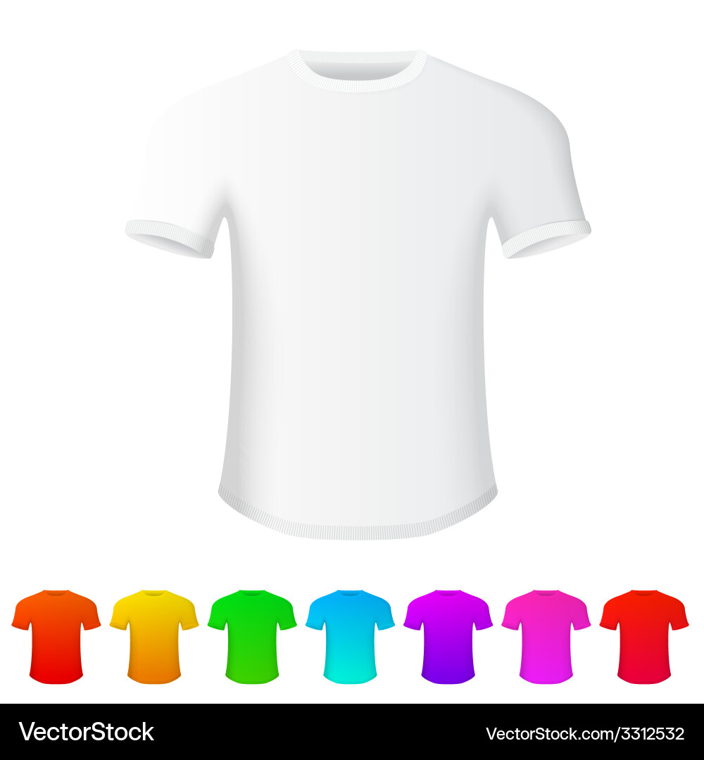 Isolated t-shirt on white background with set Vector Image