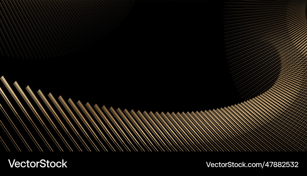 Lined bended stripes golden colors backgrounds Vector Image