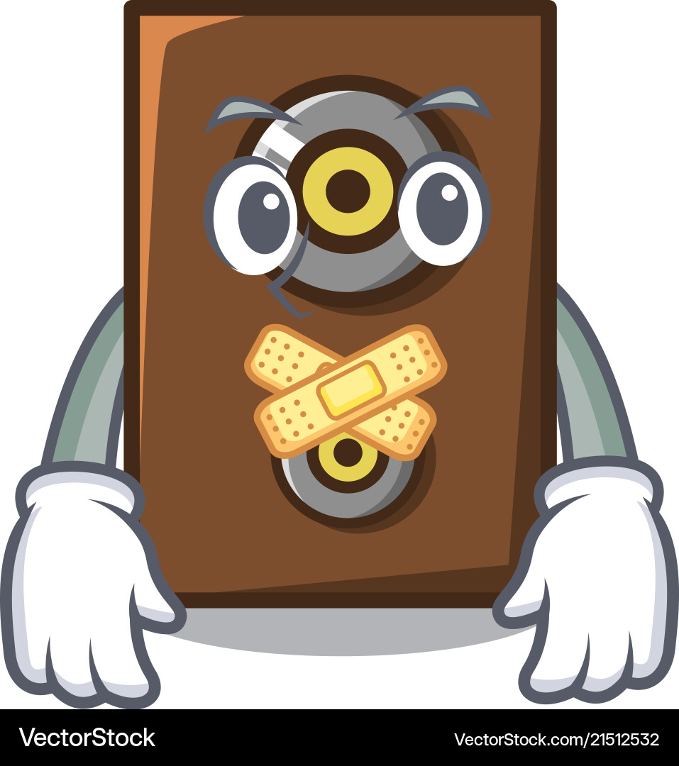 Silent speaker mascot cartoon style Royalty Free Vector