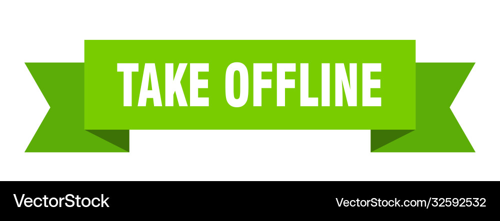 Take offline ribbon paper band Royalty Free Vector Image