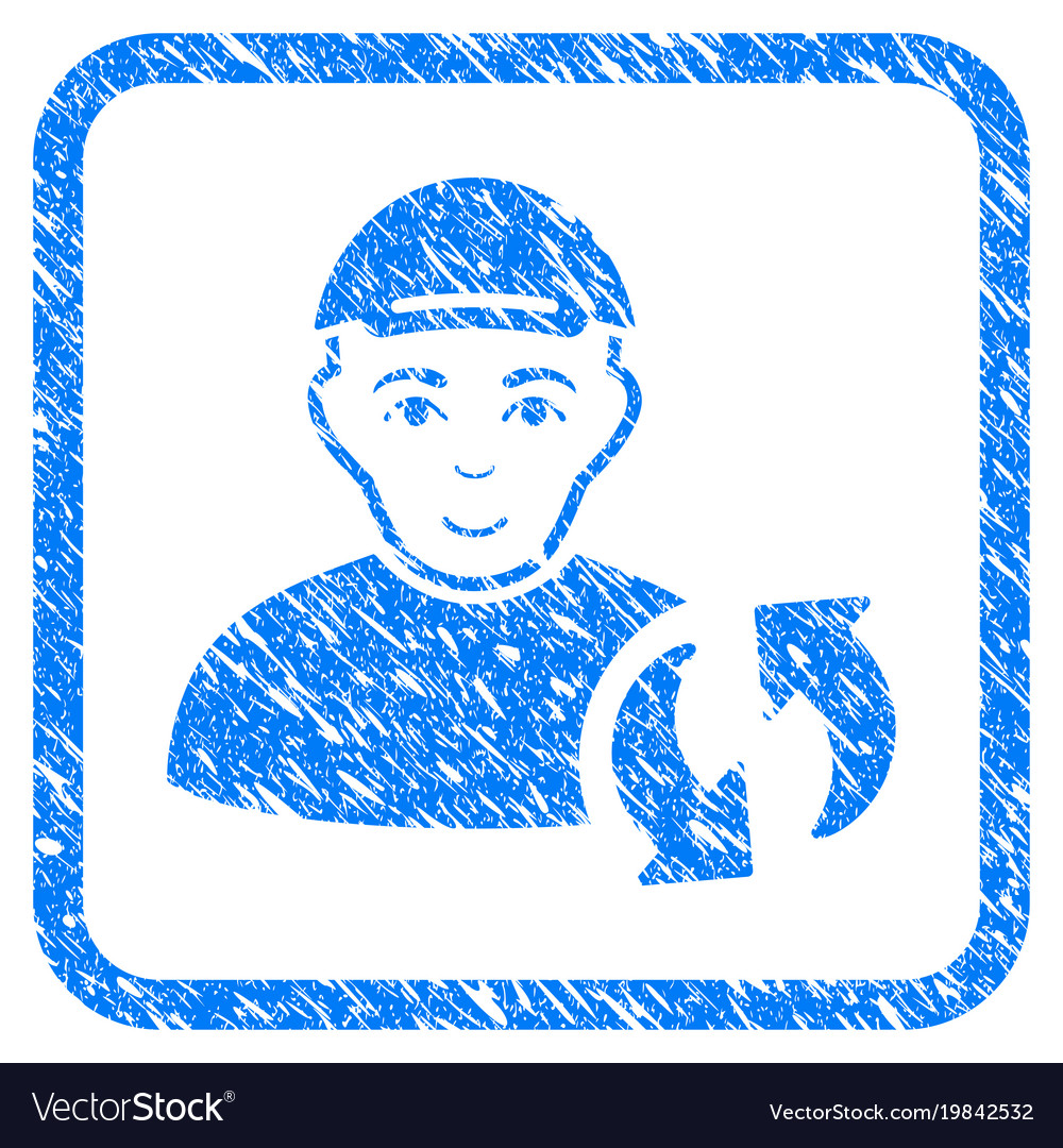 User refresh framed stamp Royalty Free Vector Image