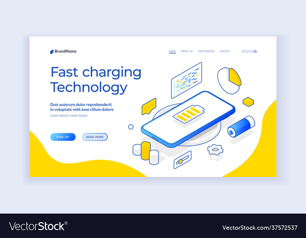 Banner website for modern technologies Royalty Free Vector